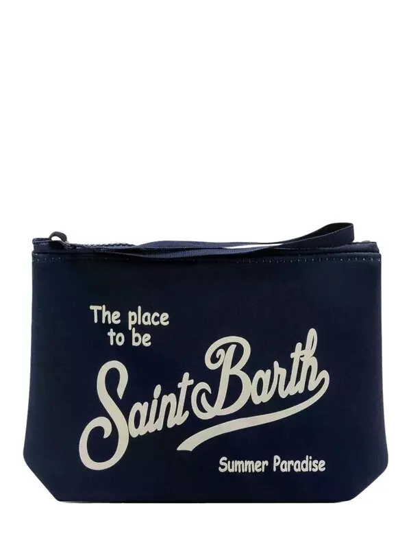 MC2 SAINT BARTH Aline Logo Zip Clutch Bag - Blue