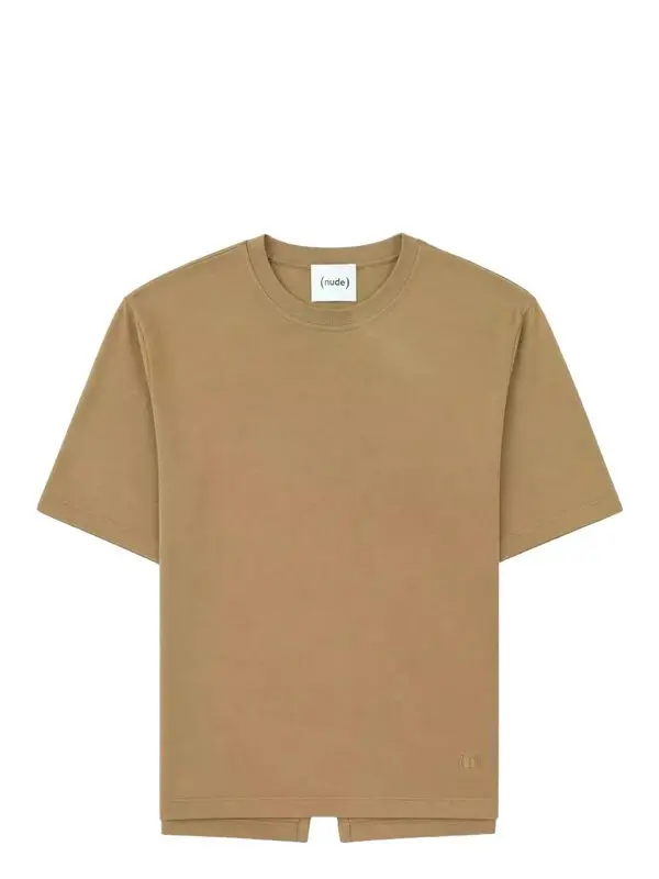 NUDE Split-hem T-shirt - Neutrals