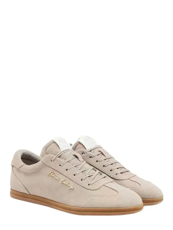 Armani Exchange Suede Logo Plaque Sneakers - Neutrals