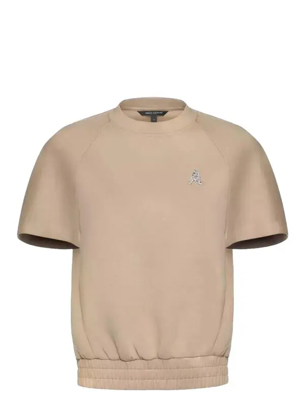 Armani Exchange Embellished Crewneck Jersey Top - Neutrals