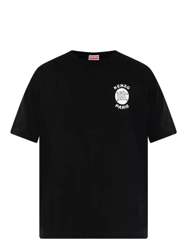Kenzo Paris Emblem Logo-print Cotton T-shirt - Black
