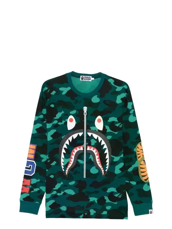 A BATHING APE Camouflage Print Crewneck Sweatshirt - Green