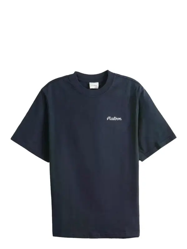 MALBON Logo-lettering Graphic-print T-shirt - Blue