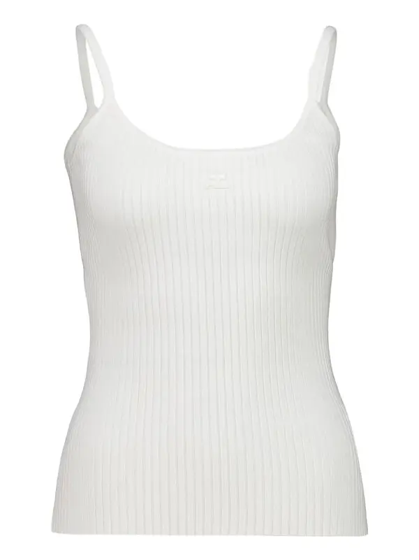 COURREGES Rib Knit Tank Top - White