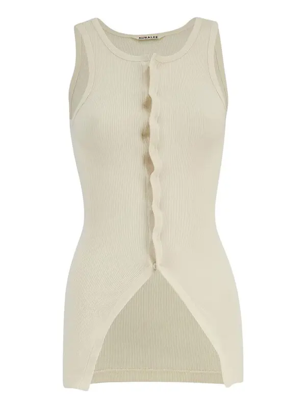 Auralee Organic Rib Tank Top - Cream