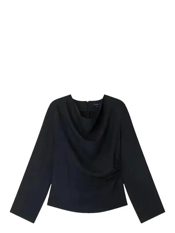 Soeur Asymmetric High Neck Top - Black