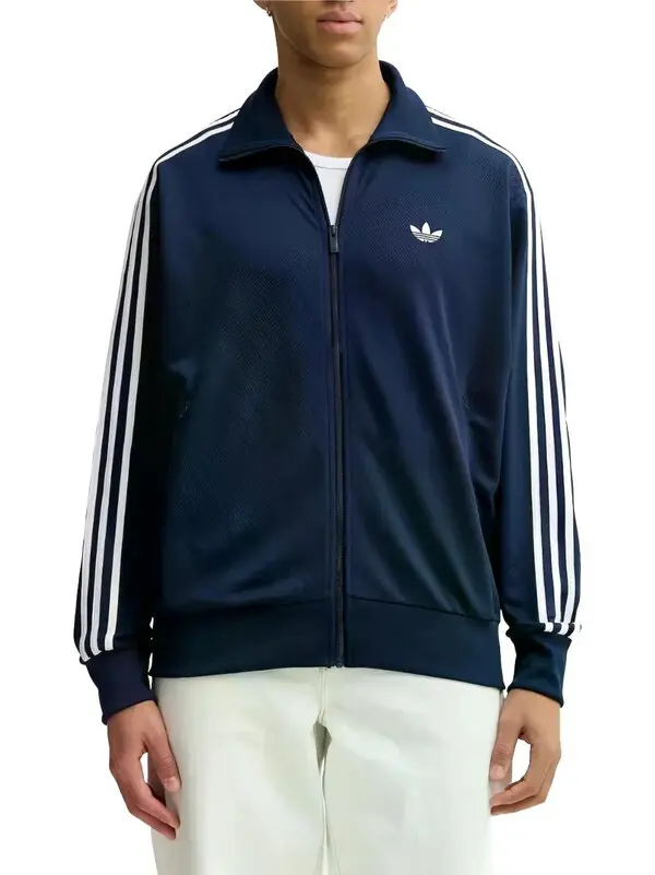 Adidas Firebird Logo-embroidered Zip Sweatshirt - Blue