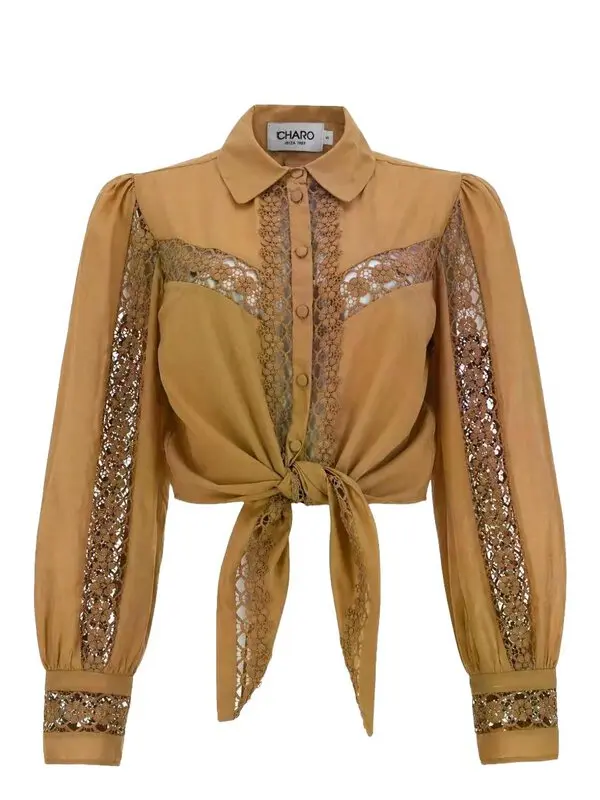 Charo Ruiz Ibiza Cropped Shirt - Neutrals