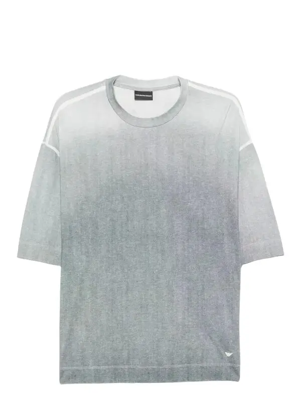 Emporio Armani Ombré-effect Logo-plaque T-shirt - Grey