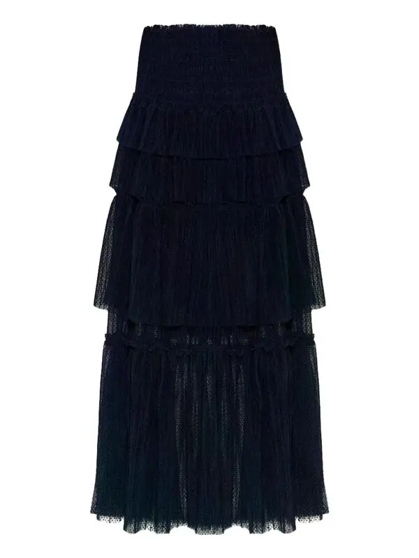 Munthe Tiered Ruffled Maxi Skirt - Blue