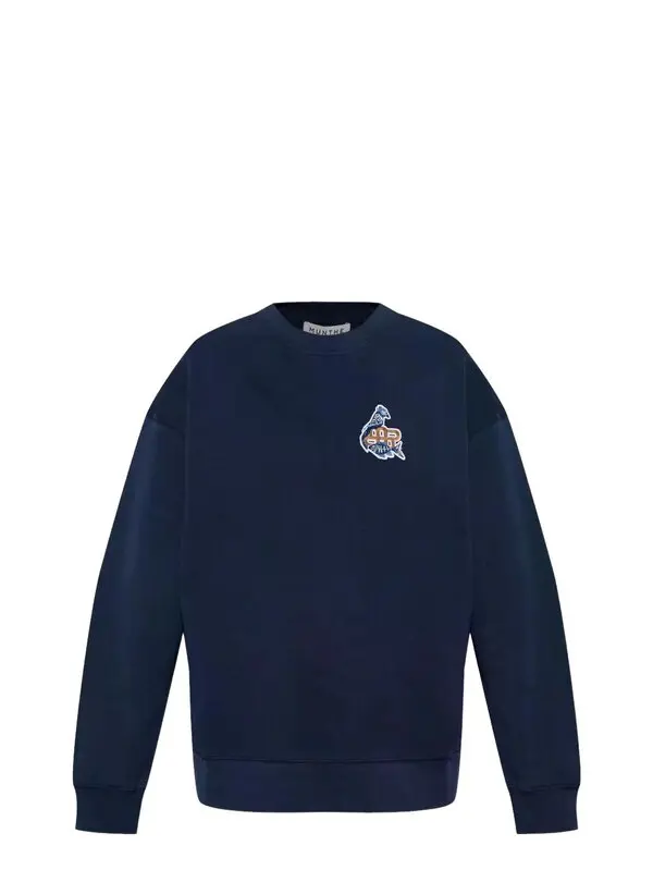 Munthe Embroidered Logo Sweatshirt - Blue