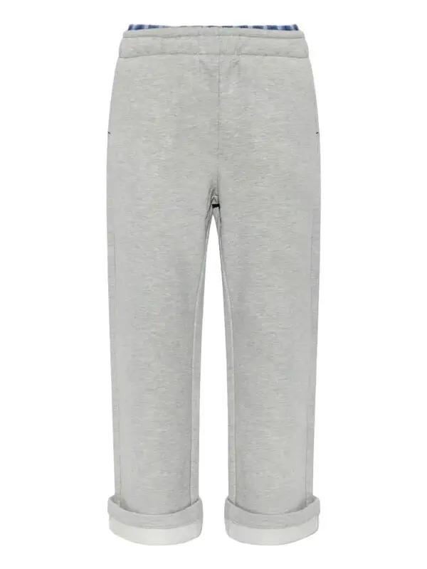 Munthe Nohlan Check-waistband Turn-up Track Pants - Grey