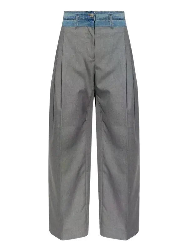 Munthe Panelled Wide Leg Trousers - Grey