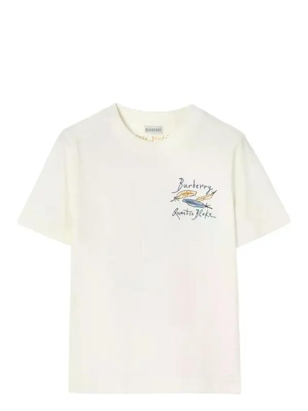 Burberry X Sir Quentin Blake Feather-print Cotton T-shirt - Neutrals