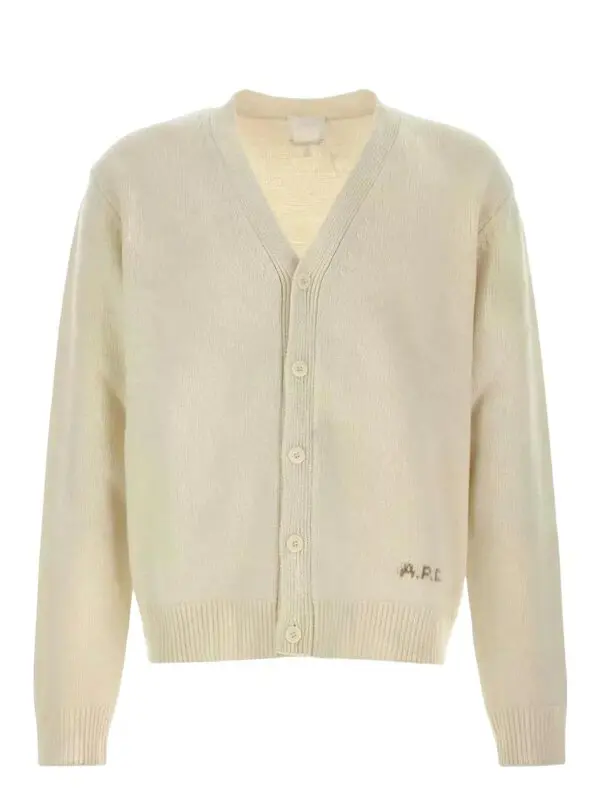 A.p.c. Kevin Logo-embroidered Cardigan - Neutrals