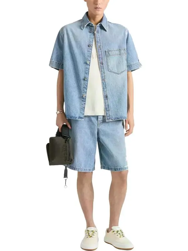 Givenchy Faded Denim Shorts - Blue