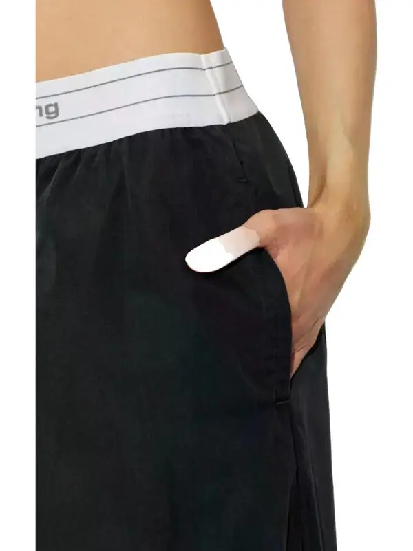 Alexander Wang Cotton Logo Waistband Track Pants - Black