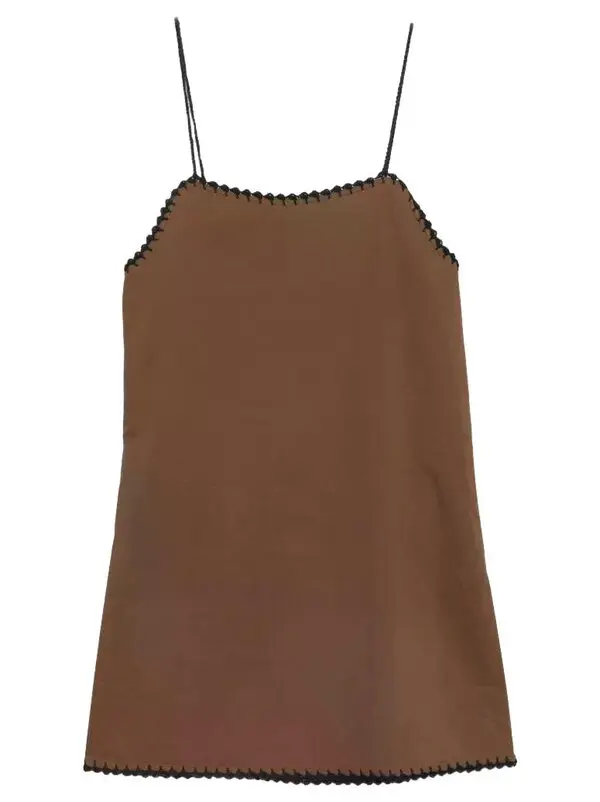 TERRY PUESTO Crochet-trim Mini Dress - Brown
