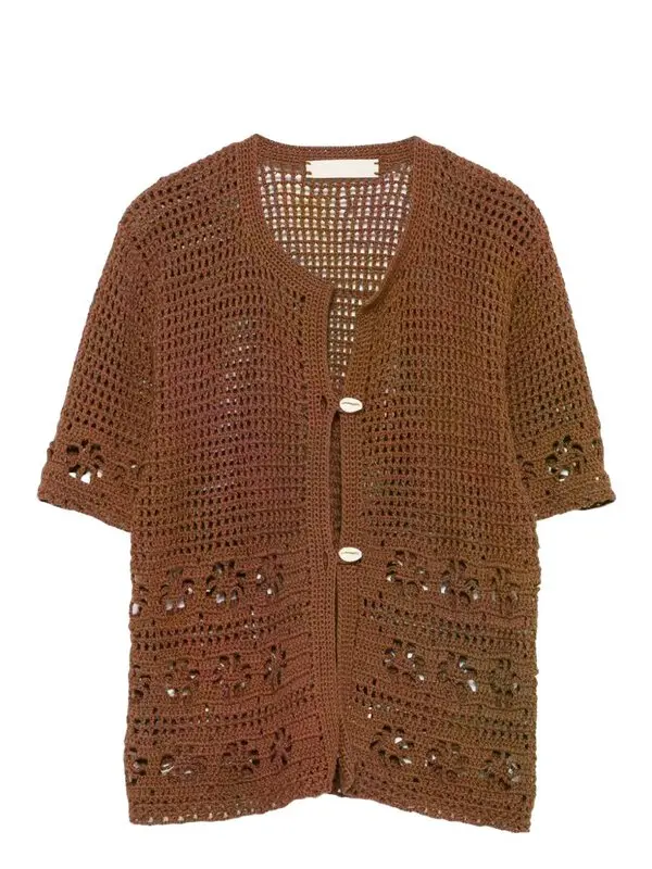 TERRY PUESTO Crochet-knit Cardigan - Brown
