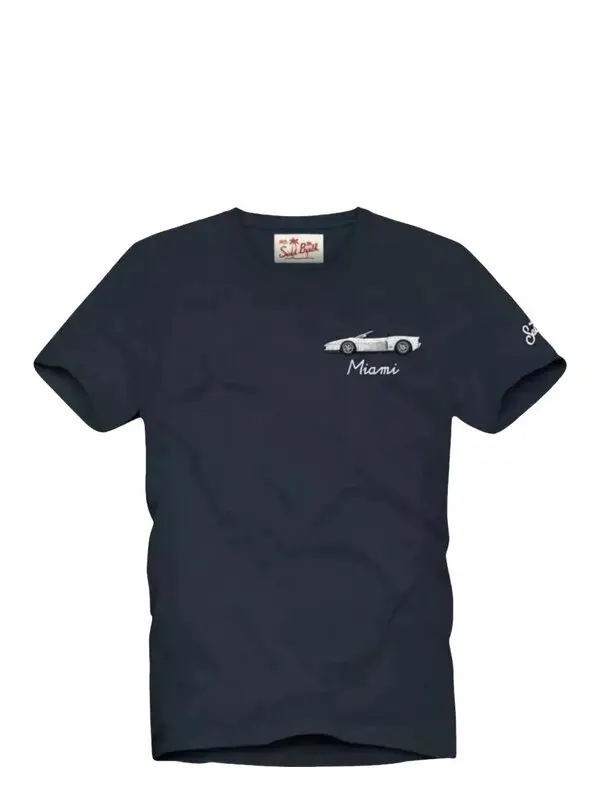 MC2 SAINT BARTH Portofino Car-embroidered T-shirt - Blue