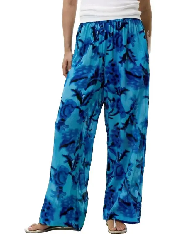 One Season Isla Trousers Floral - Blue