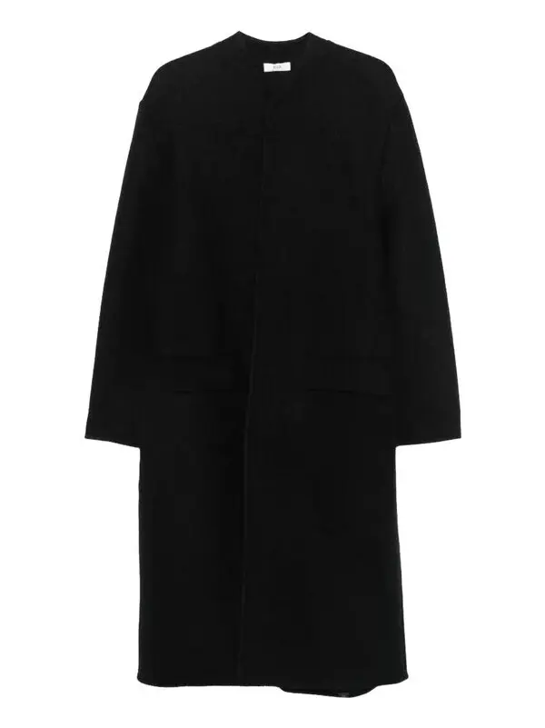 RIER Walker Fleece-texture Coat - Black