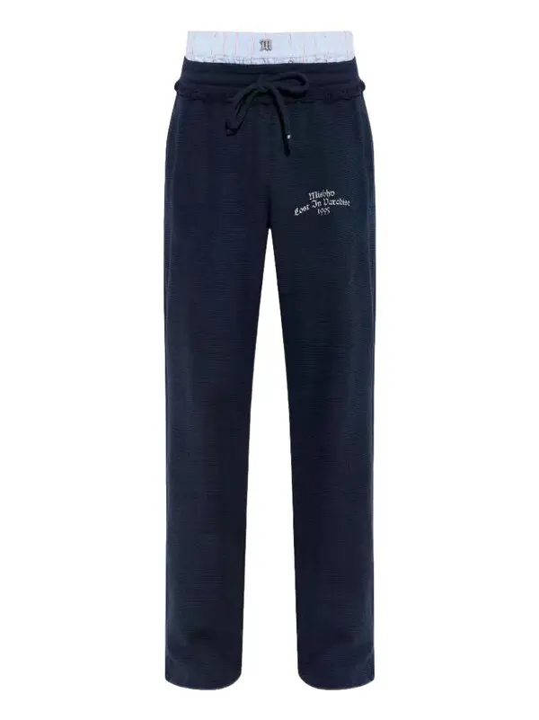 MISBHV Layered Waffle-knit Track Pants - Blue