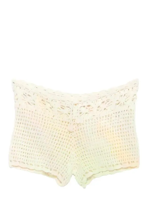 TERRY PUESTO Lido Crochet-knit Shorts - Neutrals