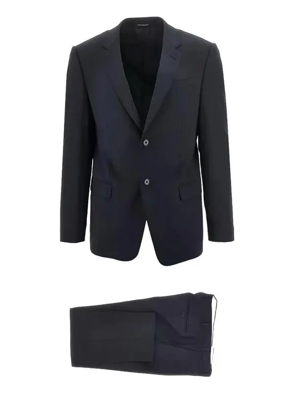 Emporio Armani Single-breasted Notched-lapel Suit - Black