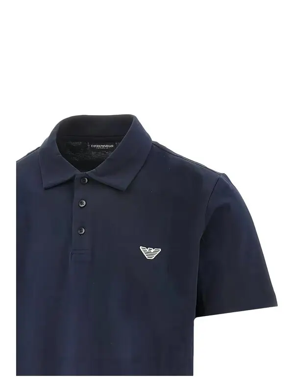 Emporio Armani Logo-embroidered Polo Shirt - Blue