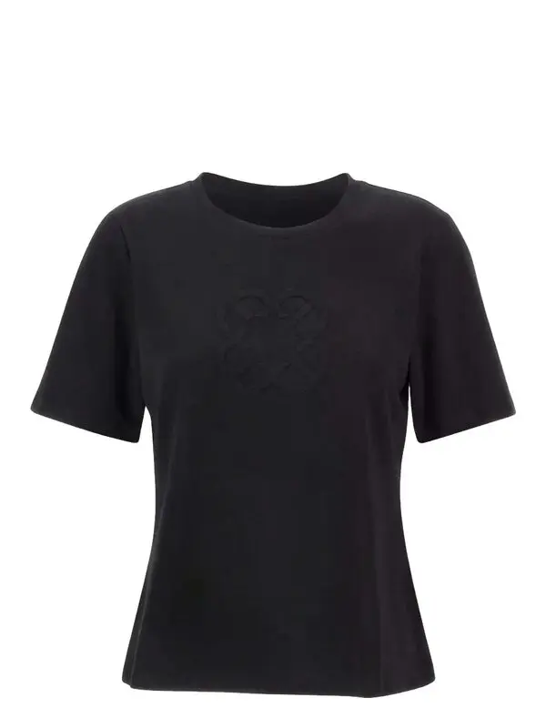 ELENA MIRÒ Embossed Logo Jersey T-shirt - Black