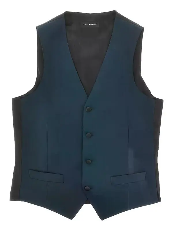 LUIGI BIANCHI Single-breasted Waistcoat - Blue