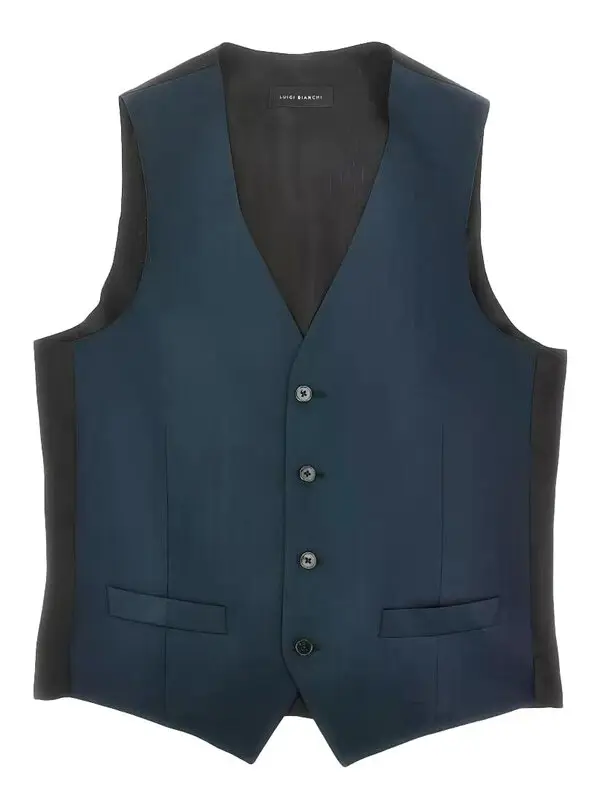 LUIGI BIANCHI Wool Waistcoat - Blue