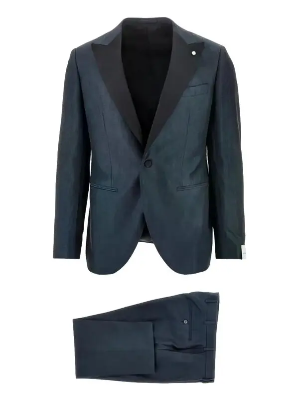 LUIGI BIANCHI Peak-lapel Single-breasted Wool Suit - Green