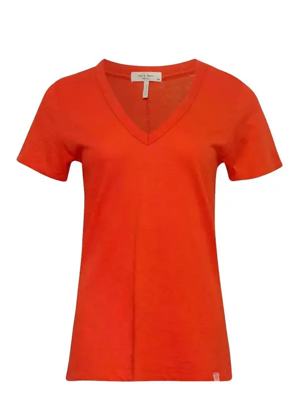 Rag & Bone Cotton V-neck T-shirt - Red
