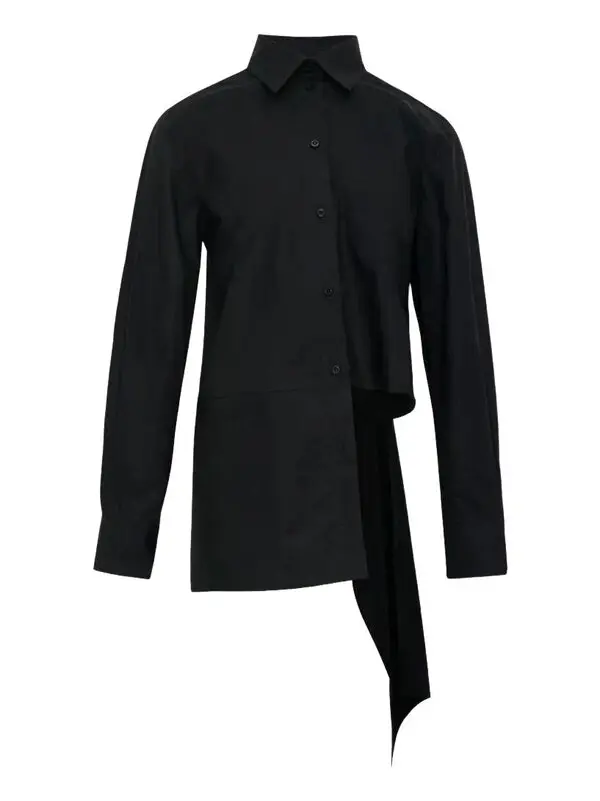 MSGM Asymmetric Hem Shirt - Black