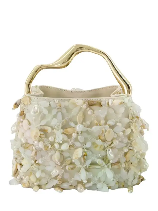 Cult Gaia Mini Solene Bead-embellished Tote Bag - Neutrals