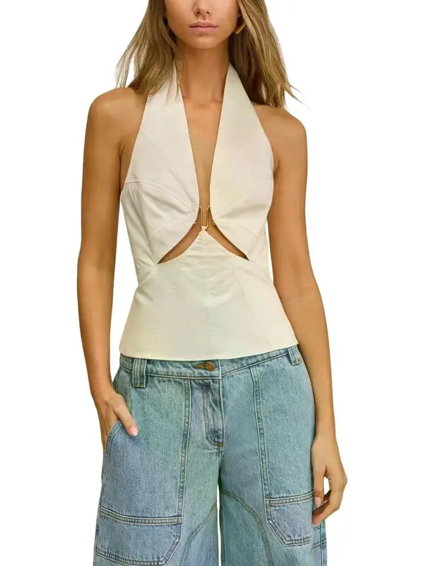 Cult Gaia Elorae Cut-out Halterneck Top - Neutrals