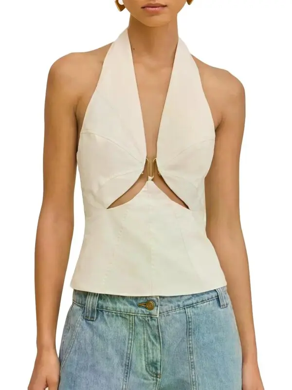 Cult Gaia Elorae Cut-out Halterneck Top - Neutrals