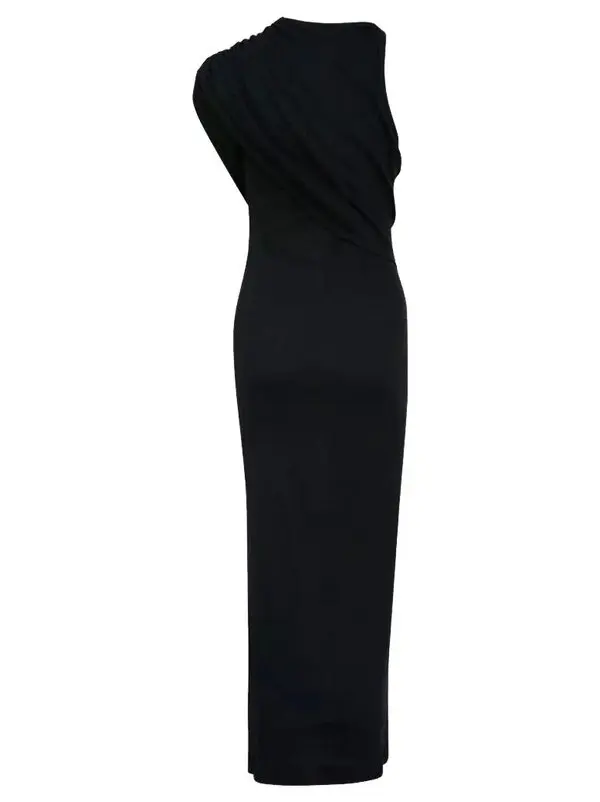 COURREGES Ribbed Twist-detail Maxi Dress - Black