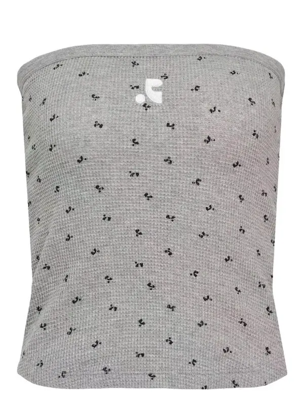 REST & RECREATION Logo Print Tube Top - Grey