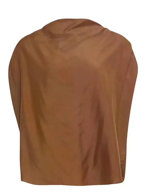 THE LOOM Asymmetric Tuck Top - Brown