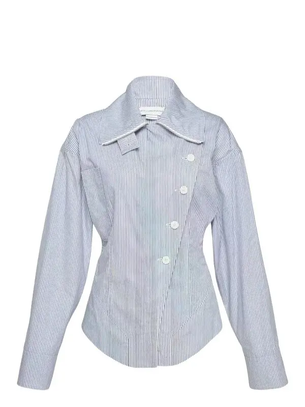 Stella McCartney Striped Asymmetric Utility Jacket - Blue