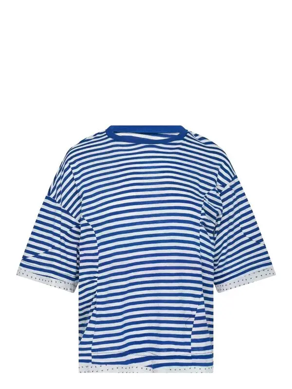 Undercover Curve-seam Striped T-shirt - Blue