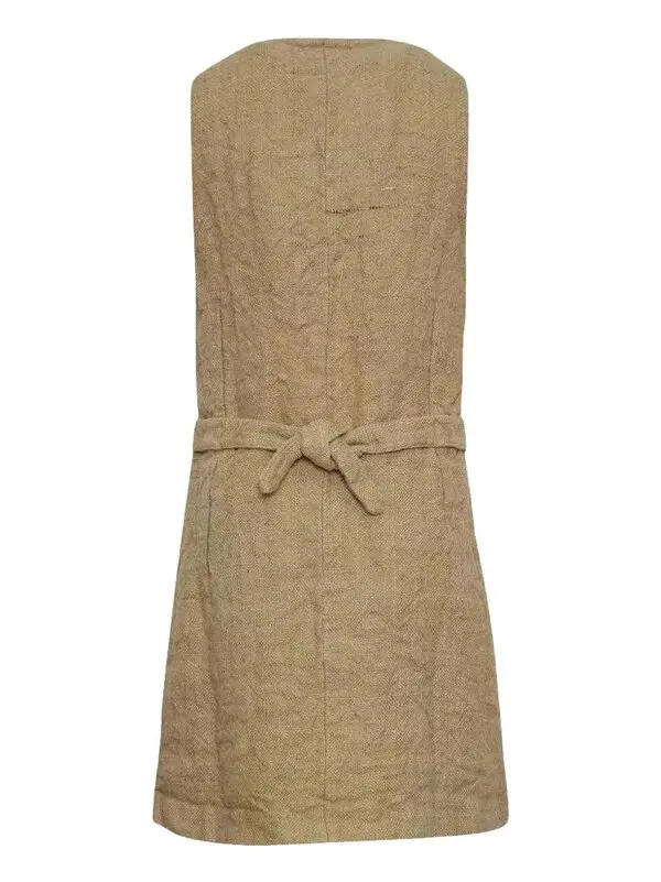 Comme Des Garçons Lace-detail Sleeveless Cotton Coat - Neutrals