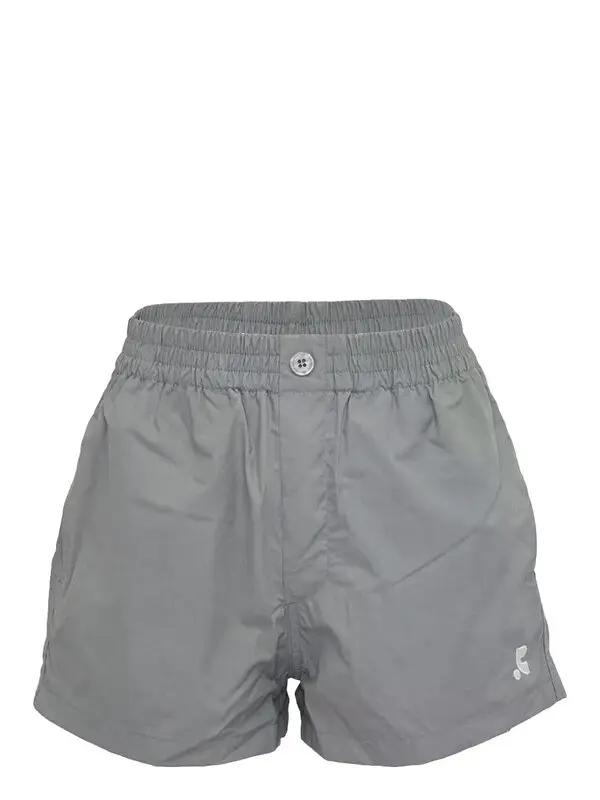 REST & RECREATION Elasticated Waist Shorts With Button Detail - Grey