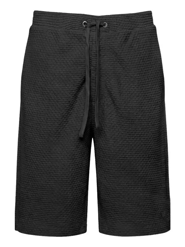 Emporio Armani Embossed Drawstring Bermuda Shorts - Black