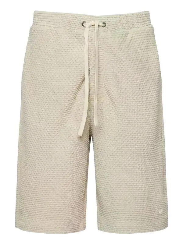 Emporio Armani Embossed Drawstring Bermuda Shorts - Neutrals