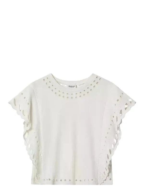 Isabel Marant Étoile Odyle Eyelet T-shirt - Neutrals