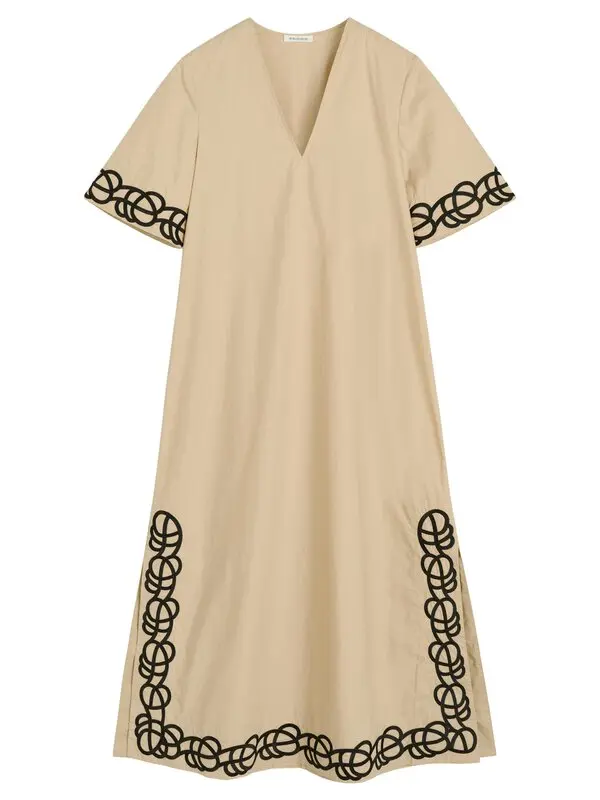 BY MALENE BIRGER Lula Organic Cotton Embroidered Maxi Dress - Old Beige
